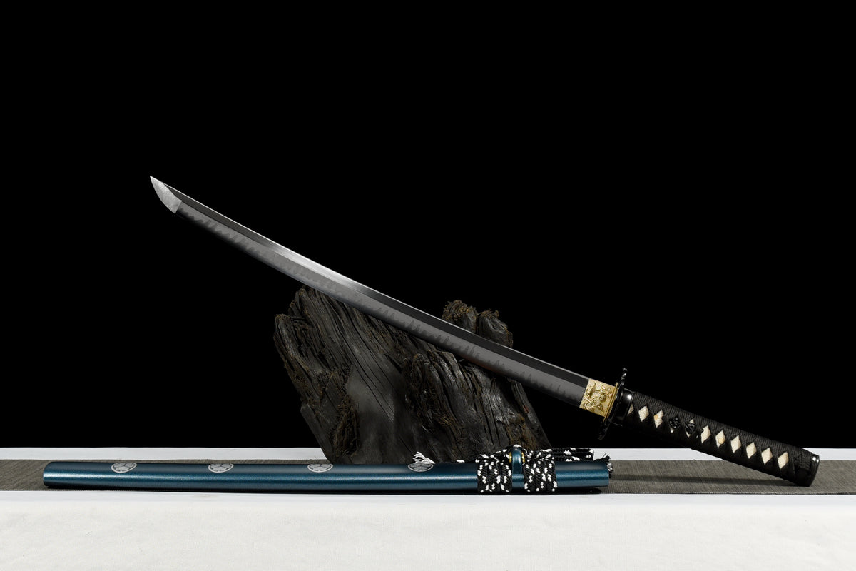 JIHPEN sword - Handmade Full Tang Wakizashi Sword T10 Carbon Steel Wit ...