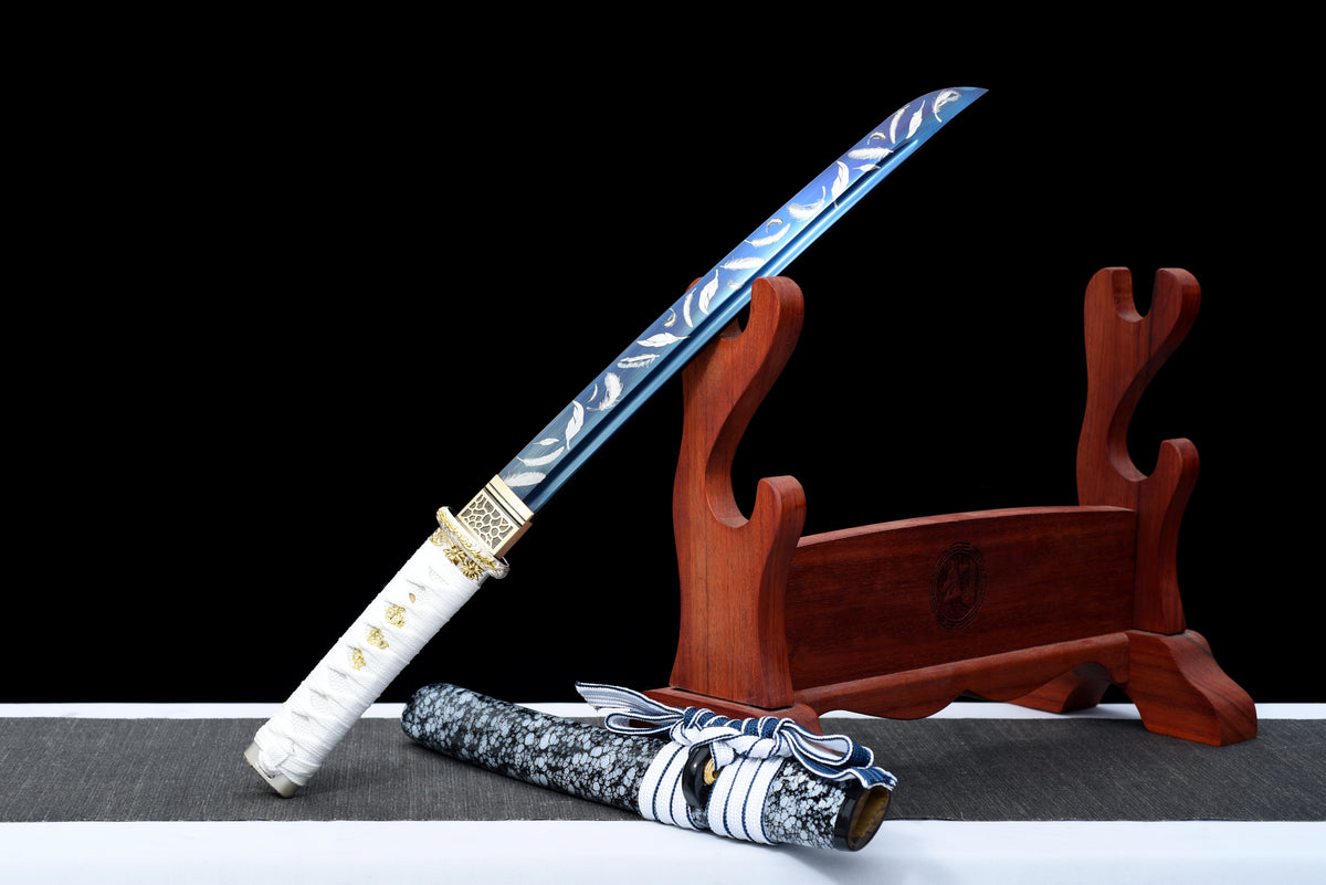 JIHPEN sword - Handmade Full Tang Tanto Sword High manganese Blue stee ...
