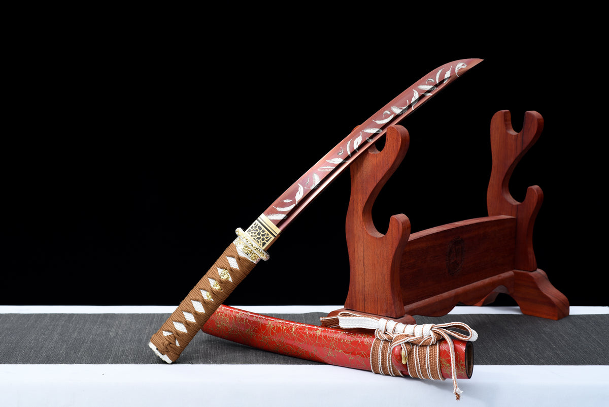 JIHPEN sword - Handmade Full Tang Tanto Sword High manganese Red steel ...