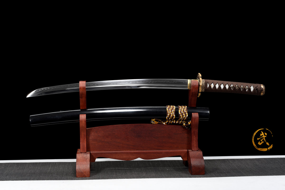 JIHPEN sword - Handmade Full Tang Wakizashi Sword T10 Steel unokubi zu ...