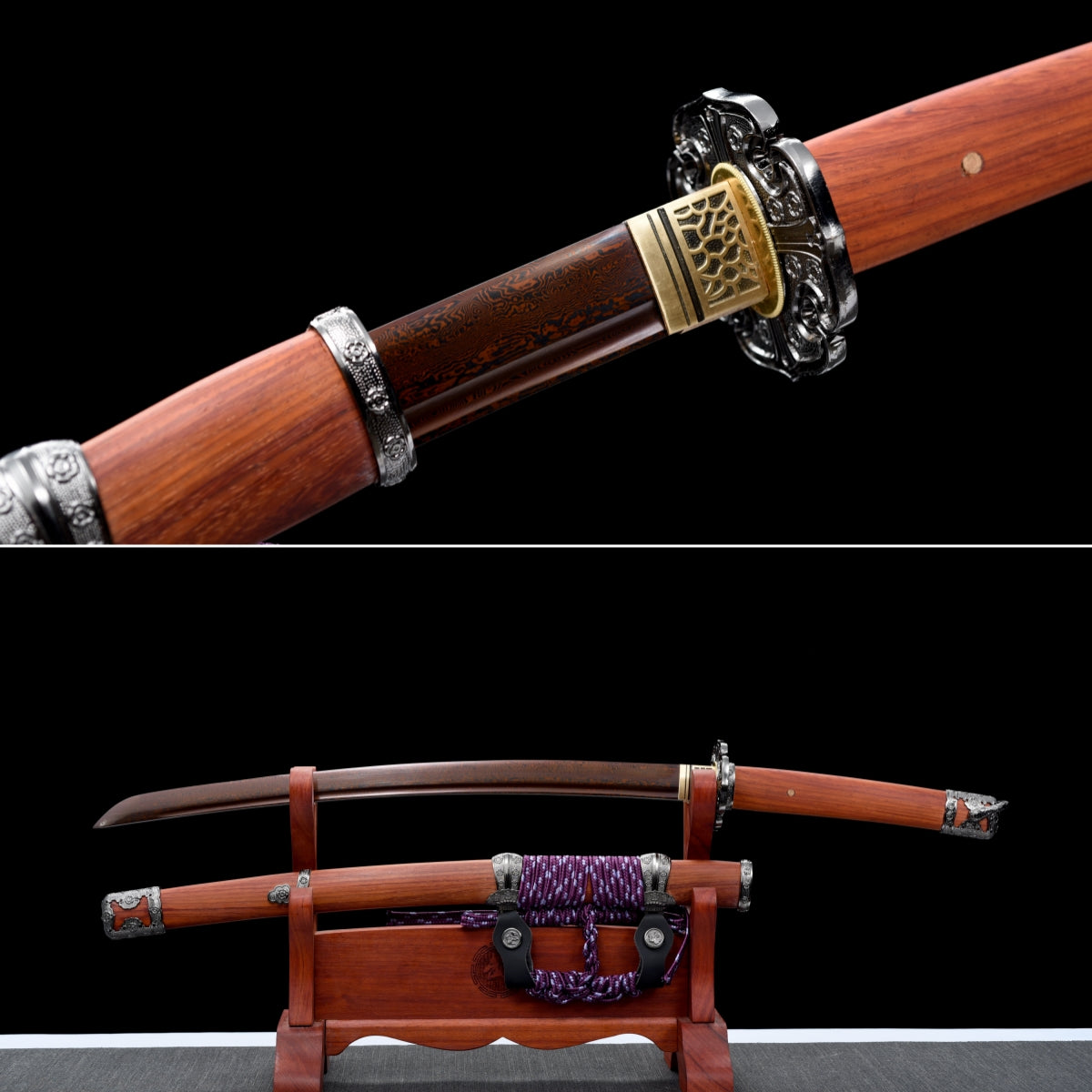 JIHPEN Sowrd - Handmade Full Tang Damascus steel Full Tang Blade TACHI ...